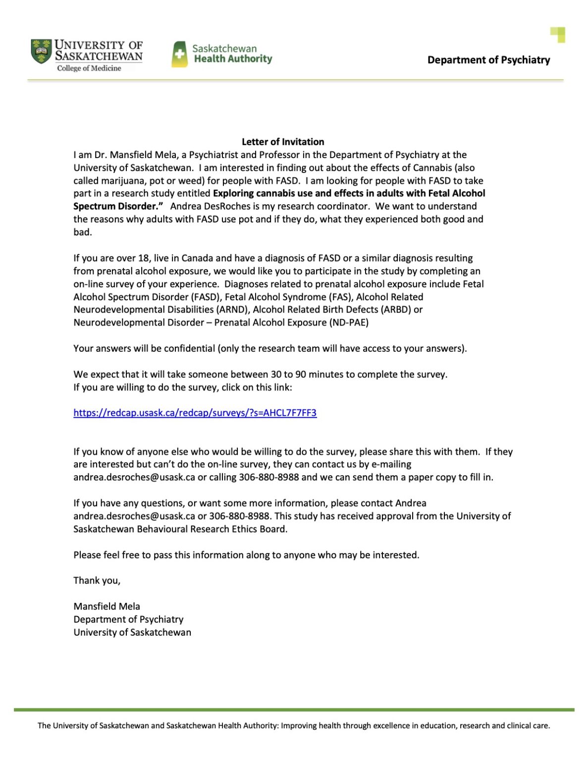 Cannabis Letter of Invitation - CanFASD